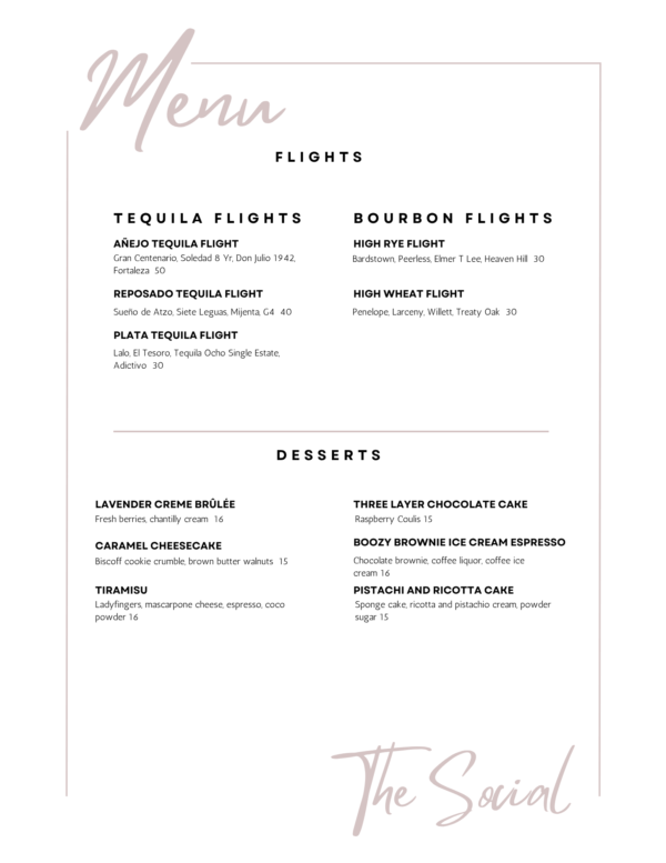 Menus - The Social